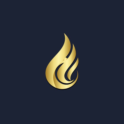 Abstract flame gold logo Royalty Free Vector Image