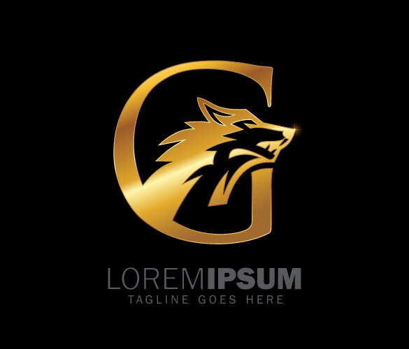 Wild wolf head esport mascot logo design Vector Image