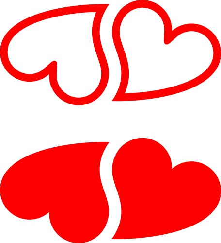 Symbol stylized heart Royalty Free Vector Image