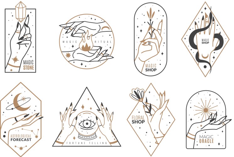 Occult mystic spiritual esoteric symbols Vector Image