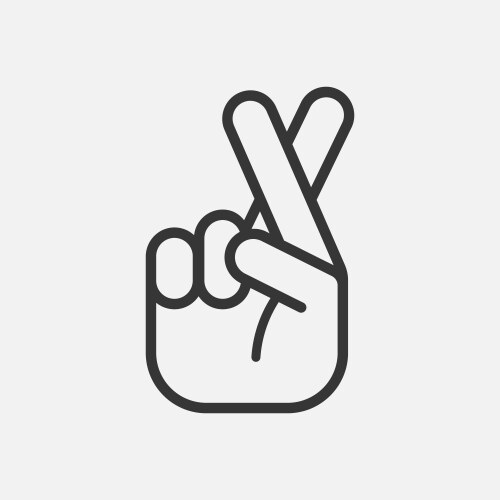 Fingers crossed symbol gesture good luck fortune Vector Image