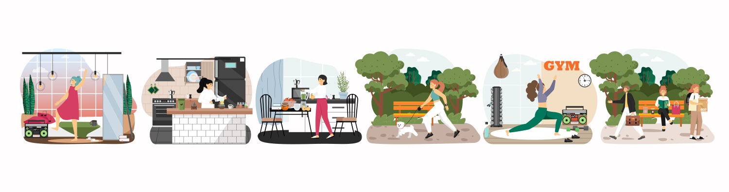 Everyday Life Vector Images (over 4,200)