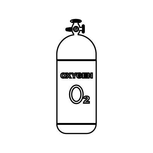 Symbol oxygen cylinder icon Royalty Free Vector Image