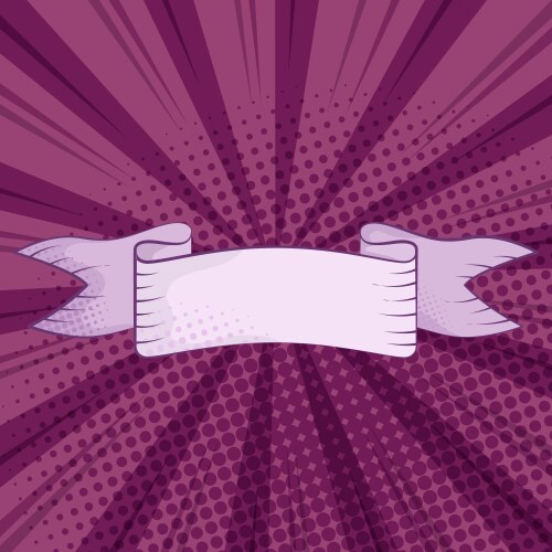 Vintage ribbon with comic book pop art dotted Vector Image