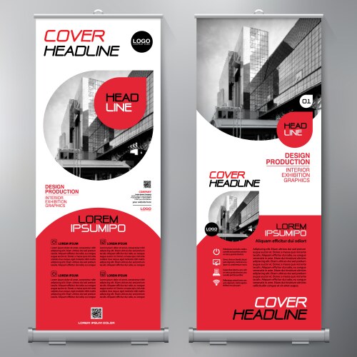 Standee advertisement banner template Royalty Free Vector