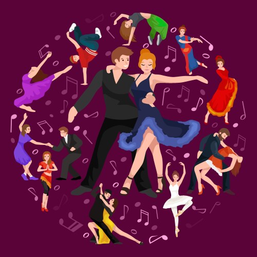 Group of people dancing street dance action Vector Image