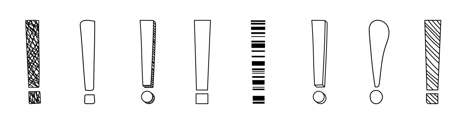 Doodle exclamation mark hand drawn sketch Vector Image