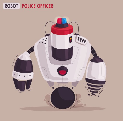 Concept of fictional armed robot police Royalty Free Vector