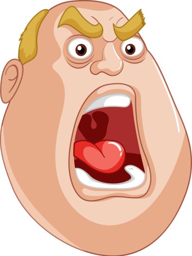 Cartoon of a man with an angry facial expression Vector Image
