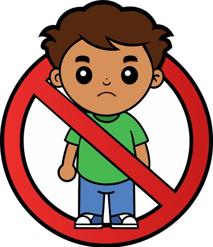 Child not allowed sign Royalty Free Vector Image