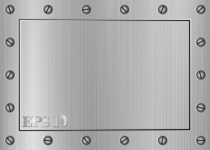 Metal plate with screws Royalty Free Vector Image