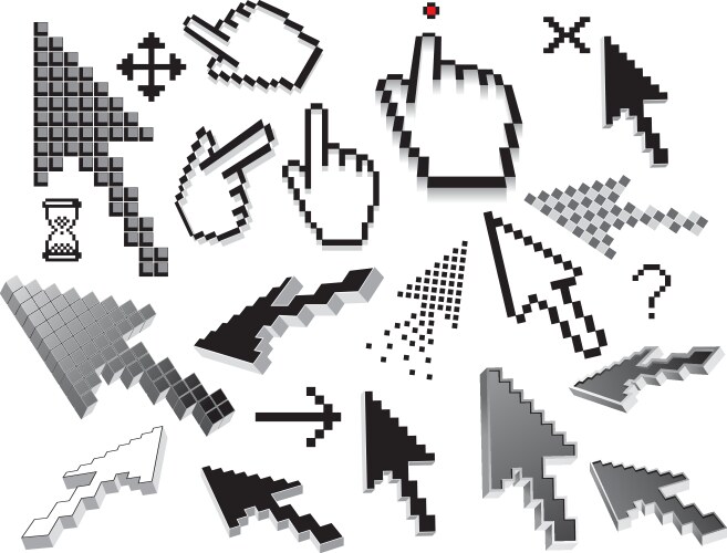 Pixel icons Royalty Free Vector Image - VectorStock