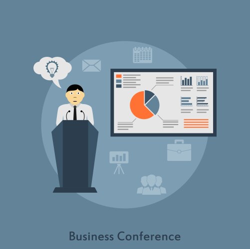 Event stage design for business conferences Vector Image
