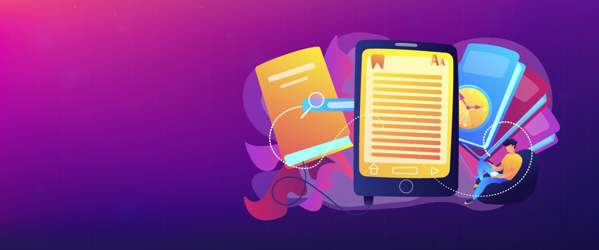 Ebook app interface template Royalty Free Vector Image