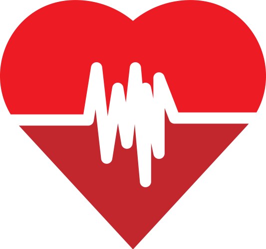 Elegant heart and ekg outline logo design template