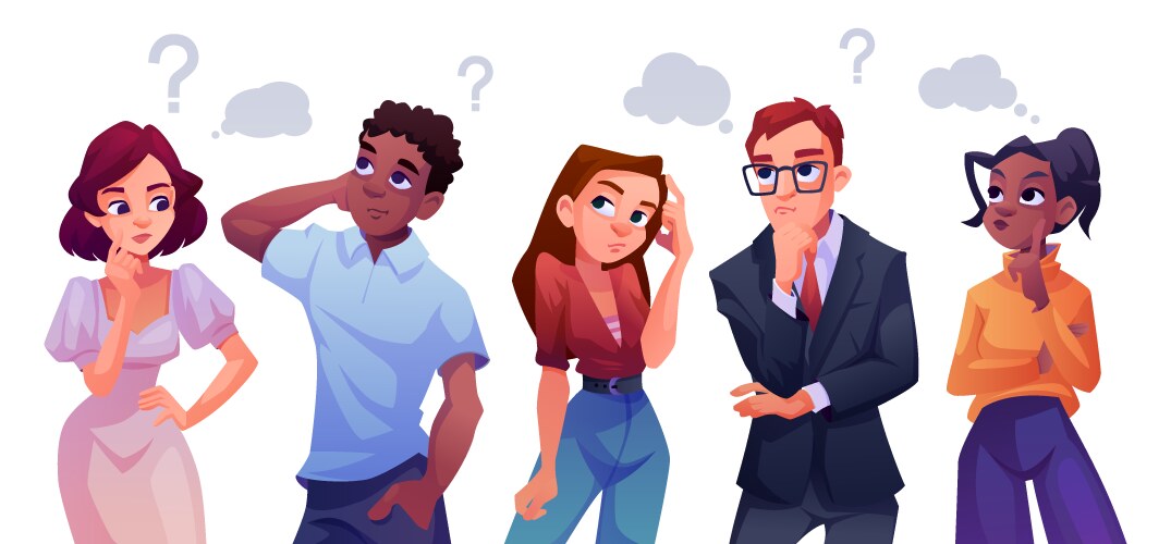 Cartoon People Wondering Vector Images (over 2,100)