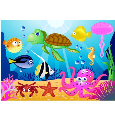 Life cycle of the sea turtle Royalty Free Vector Image