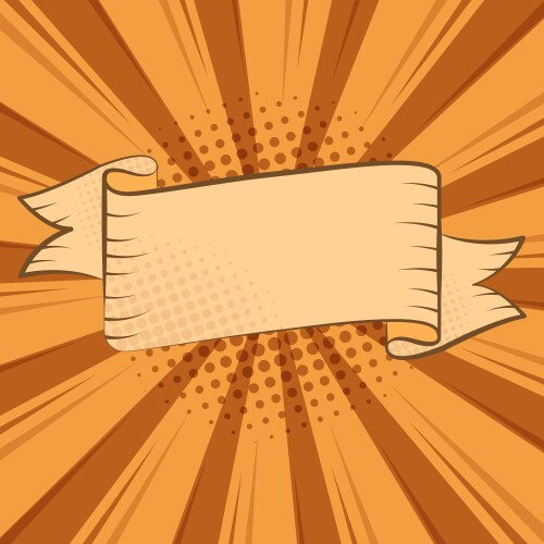 Vintage ribbon with comic book pop art dotted Vector Image