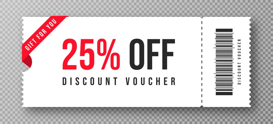 Discount coupon design template Royalty Free Vector Image