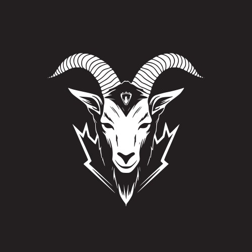 Devils goat head as a metal rock band logo Vector Image