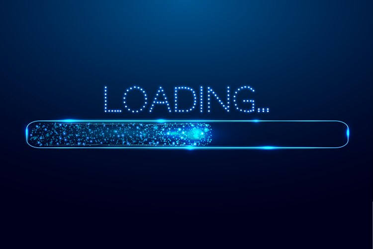 Loading icon on black Royalty Free Vector Image