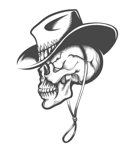 Skull with Cowboy Hat – Royalty-Free Vector | VectorStock