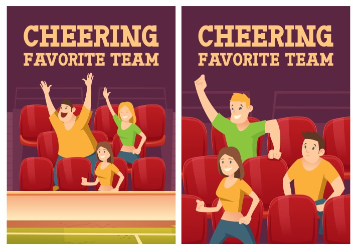 Crowd in stadium grandstand to cheering sport Vector Image