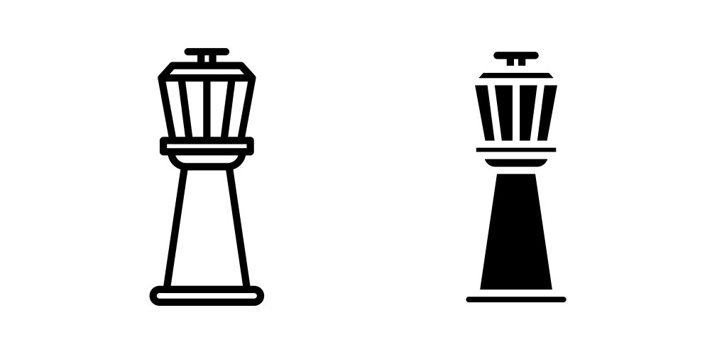 Control tower icon set Royalty Free Vector Image