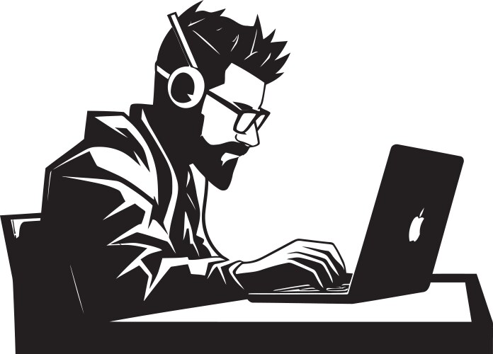 Data wizard of information realms cyber Royalty Free Vector