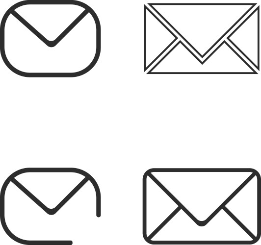 Email icon set Royalty Free Vector Image - VectorStock