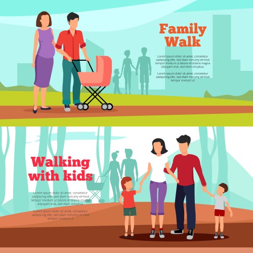 Korean family banner Royalty Free Vector Image