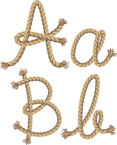 Rope alphabet font style Royalty Free Vector Image