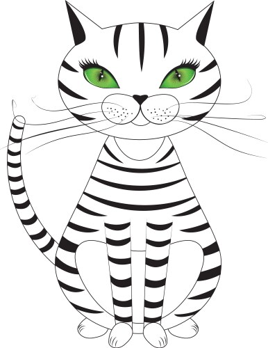 Striped cat Royalty Free Vector Image - VectorStock