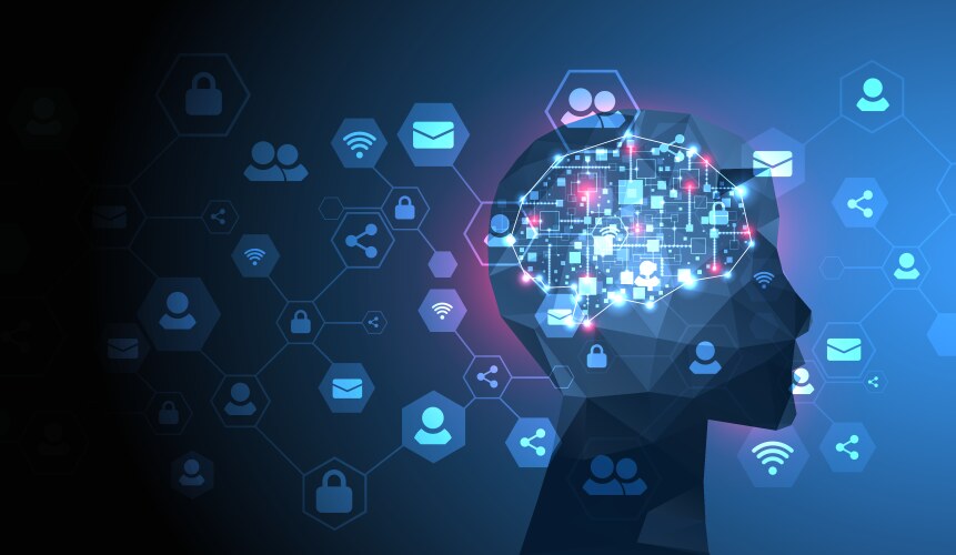 Artificial intelligence concept technology Vector Image