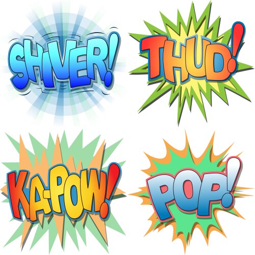 Comic book exclamations Royalty Free Vector Image