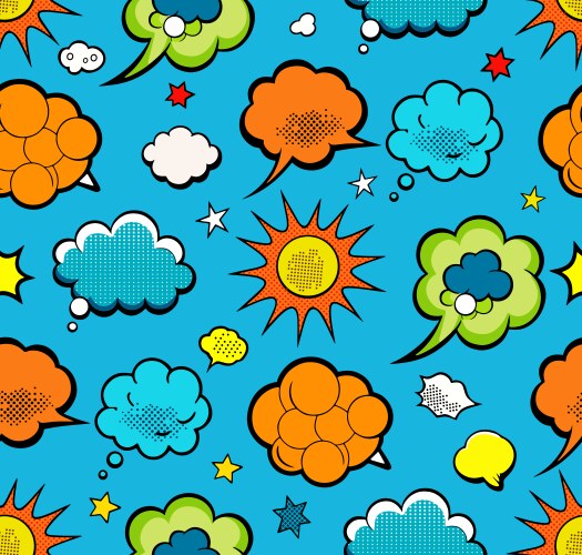 Comic speech bubbles seamless pattern various Vector Image