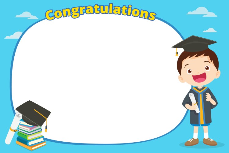 Congratulations students and big books Royalty Free Vector