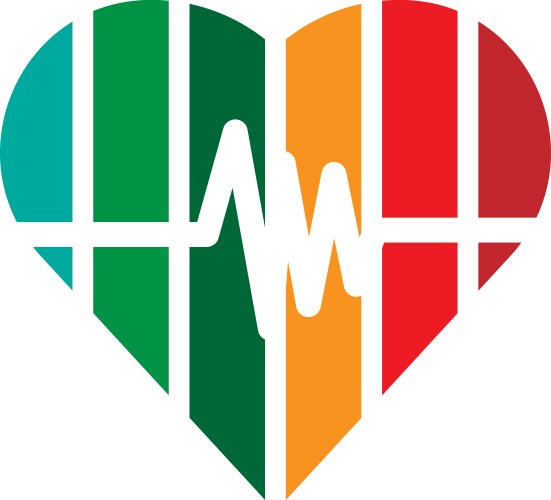Elegant heart and ekg outline logo design template