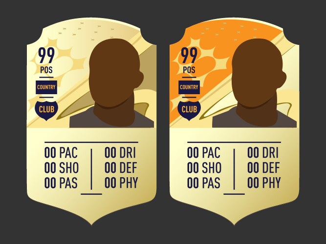 Fut card- fifa ultimate team custom card Vector Image