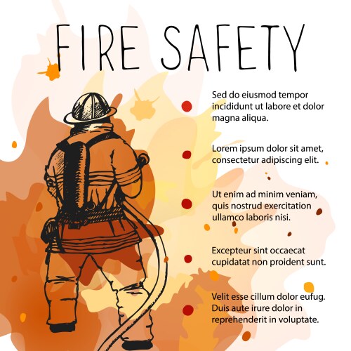 Template for fire safety instructions Royalty Free Vector