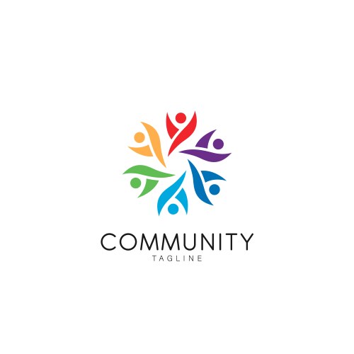 Creative colorful happy people concept logo symbol