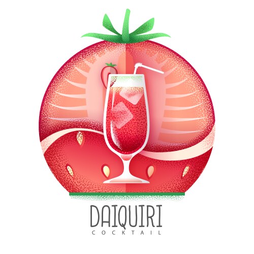 Cocktail strawberry daiquiri Royalty Free Vector Image