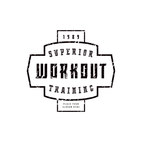 Crossfit workout and fitness gym label emblem Vector Image