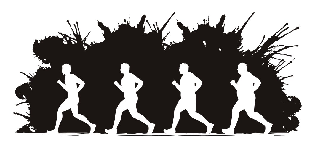 Fat man running graphic Royalty Free Vector Image