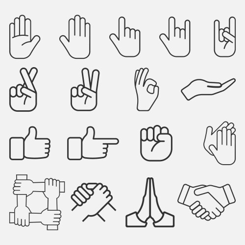 Hands icons Royalty Free Vector Image - VectorStock