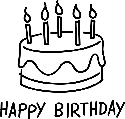 Birthday cake cartoon drawing Royalty Free Vector Image