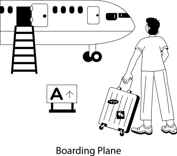 Boarding plane Royalty Free Vector Image - VectorStock