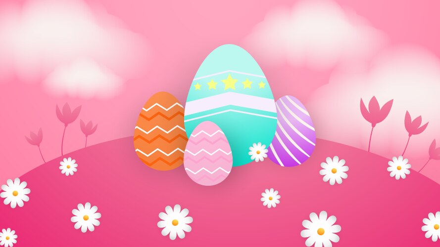 Colorful colourful gradient easter celebration Vector Image