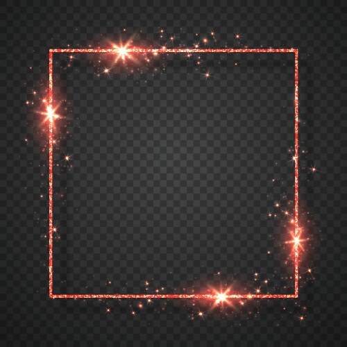 Golden frame template with glitter effect Vector Image