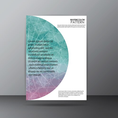 Watercolor pattern cover page design Royalty Free Vector